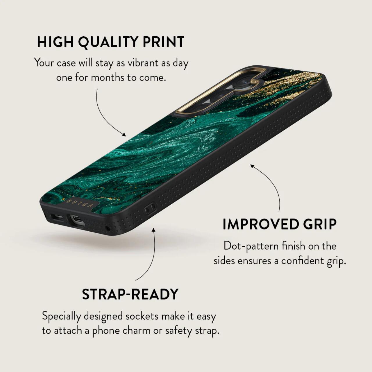 Husa Burga Elite Gold Emerald Pool compatibila cu Samsung Galaxy S25 ...
