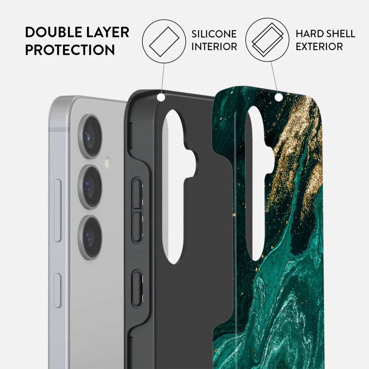 Husa Burga Dual Layer Emerald Pool compatibila cu Samsung Galaxy S24 ...