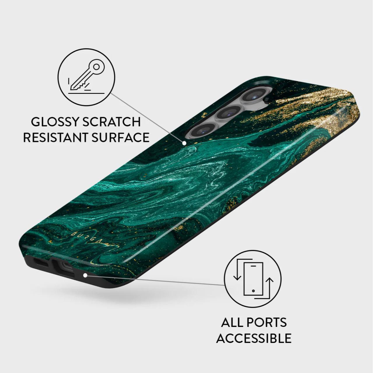 Husa Burga Dual Layer Emerald Pool compatibila cu Samsung Galaxy S24 ...
